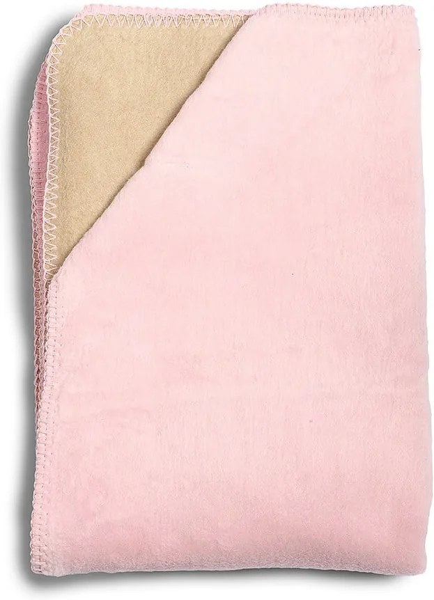 Dětská růžová deka z měkoučké bavlny YappyKids Sense, 75 x 100 cm
