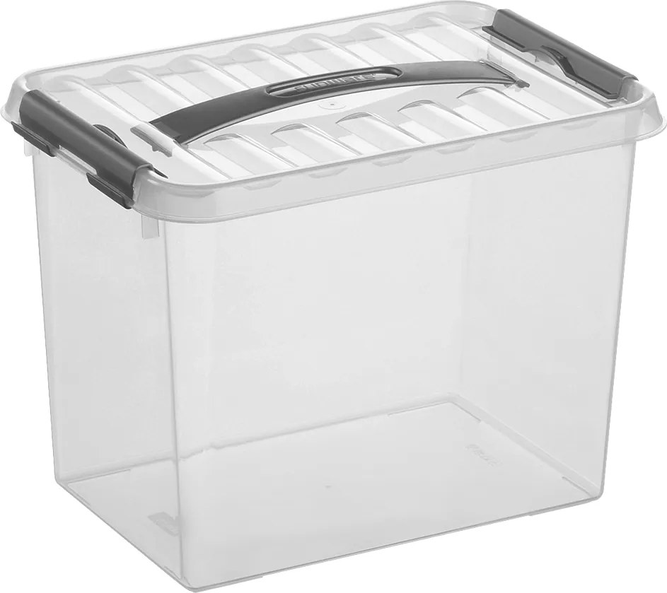 Box s víkem Q-Line, 30 × 20 × 22,3 cm, 9 l, transparentní