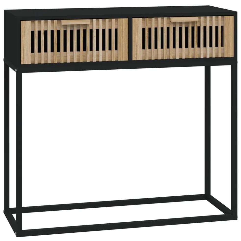 vidaXL Konzolový stolek černý 80x30x75 cm kompozitní dřevo a železo