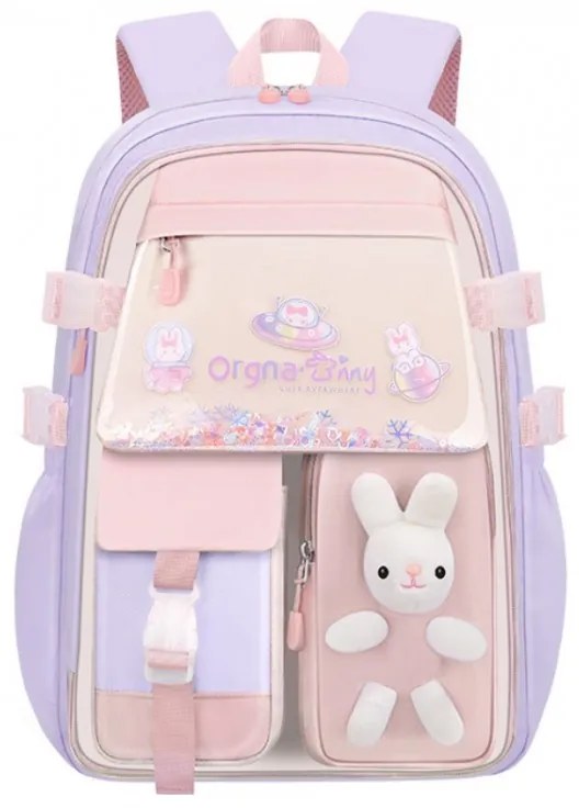 Flamenco Mystique RABBIT univerzální školní batoh s kapsami a odrazkami PL163FIO pro děti