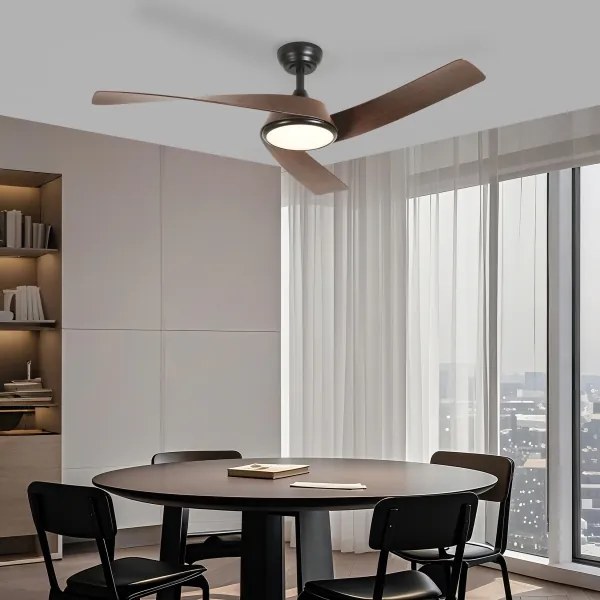 ZEVENTI - LED Stropní ventilátor AERYS LED/24W/230V Wi-Fi Tuya černá/ořech + DO