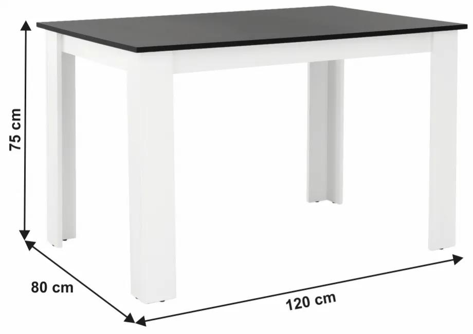 Jídelní stůl 120x80 KRAZ Tempo Kondela Černá / bílá