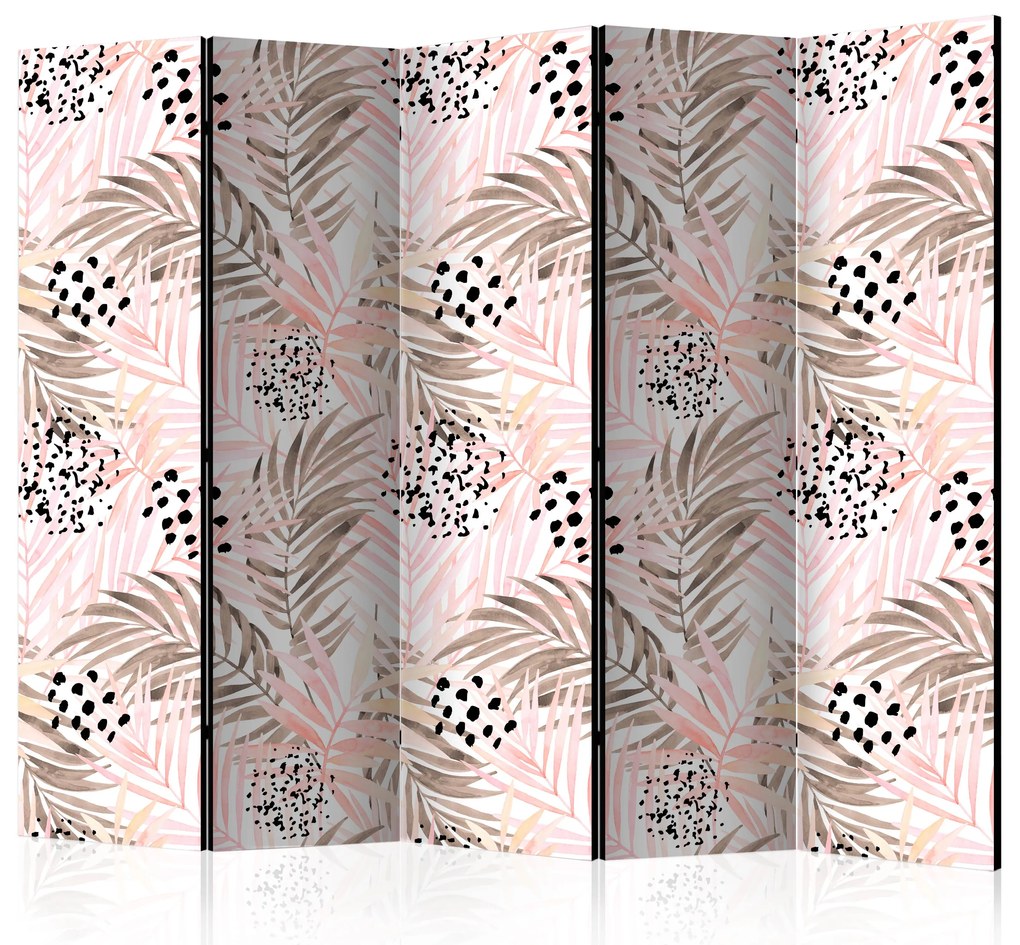 Artgeist Paraván - Pink Palm Leaves [Room Dividers] 225x172