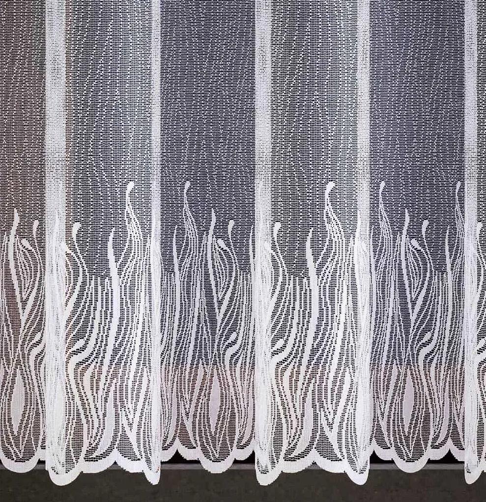 Forbyt žakárová záclona NELA  svislé tenké vlnky, s bordurou, bílá, výška 100cm (v metráži)