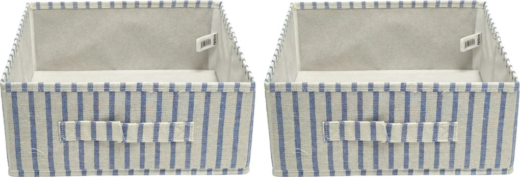Sinsay - Skládací úložné boxy s pruhy 2 pack - námořnická modrá