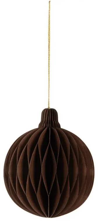 Hnědá vánoční ozdoba z papíru koule Harmonic I – 10 cm