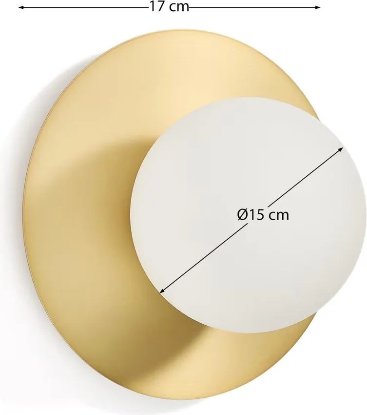 Bílé/ve zlaté barvě nástěnné svítidlo ø 25 cm Brisia – Kave Home
