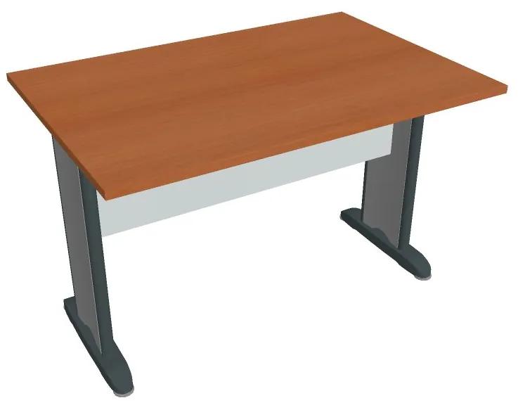 Stůl jednací rovný 120 cm - Hobis Cross CJ 1200 Dekor stolové desky: třešeň, Dekor lamino podnože: šedá, Barva nohou: černá
