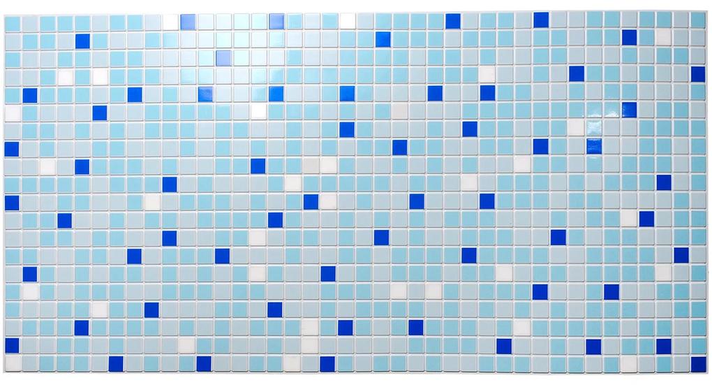 3D obkladový omyvatelný panel PVC Mozaika modrá 480x955mm