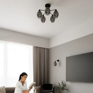 Lustr SOLLUX FILLAN 5 černý E27 5x60W bez žárovky SL.1145