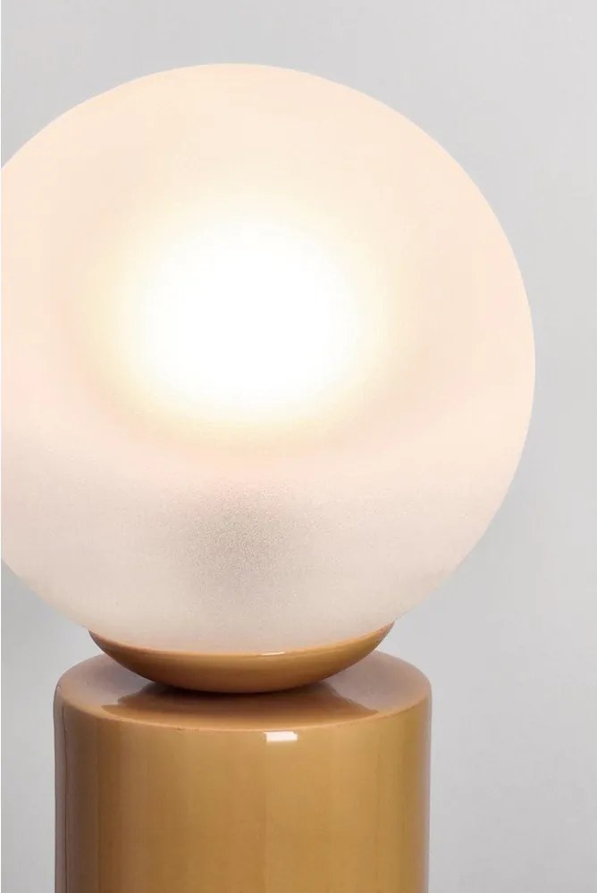 Kovová stolní lampa se skleněným stínidlem (výška 47 cm) Malton – Bizzotto
