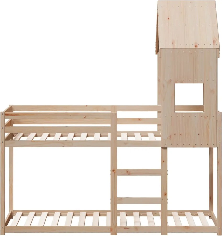 Patrová postel bez matrace 90 x 190 cm masivní borové dřevo 3282005