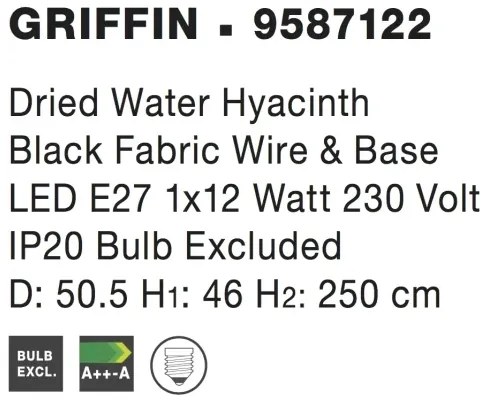 Rustikální lustr Griffin 50.5 hnědá