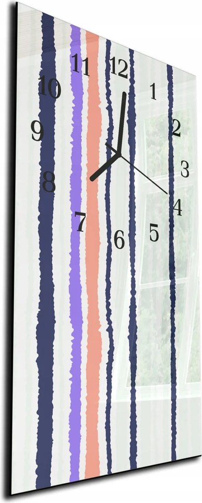 skleněné nástěnné hodiny kuchyně 60x30 cm textura
