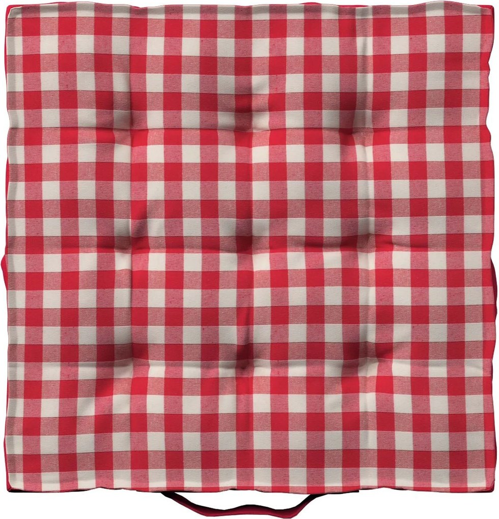 Sedák Kuba s úchytem barva červená látka vzorované