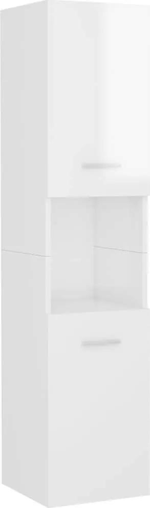 vidaXL Set koupelnového nábytku dřevotříska [3070914] Barva: bílá s vysokým leskem