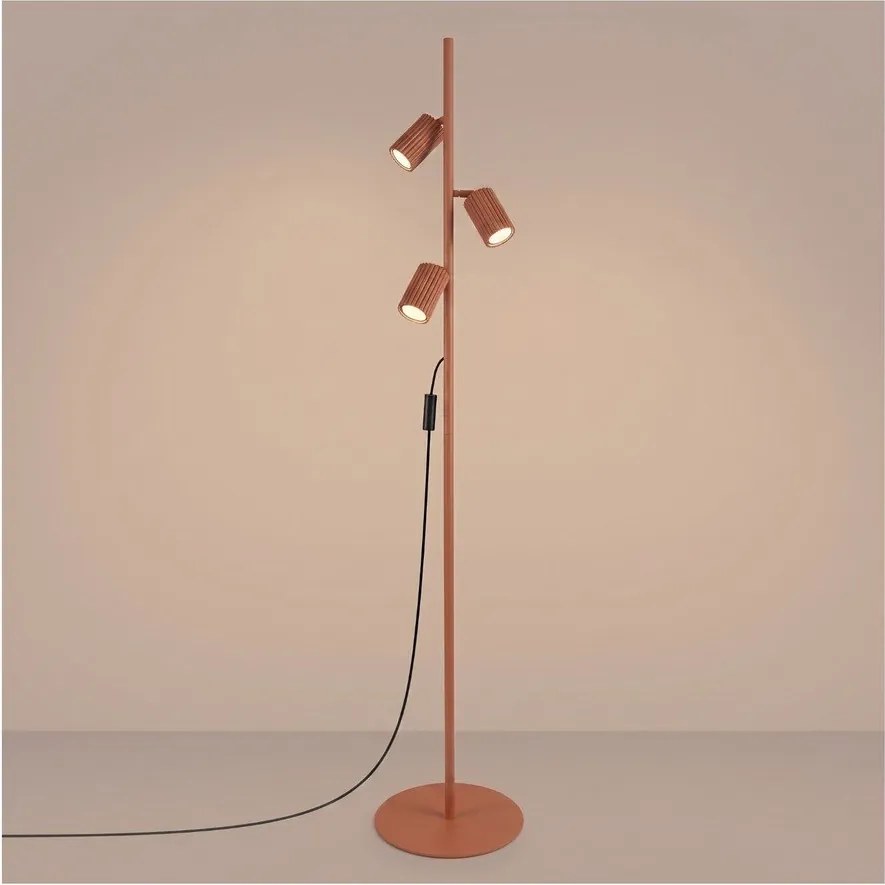 Hliníková stojací lampa s ohybatelnou konstrukcí v cihlové barvě (výška 155 cm) Gleam – Sollux
