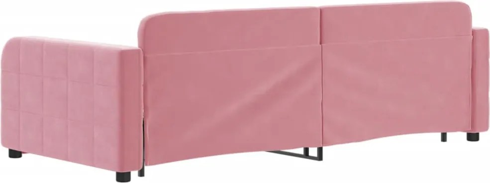 Válenda s přistýlkou růžová 90 x 200 cm samet 3196932