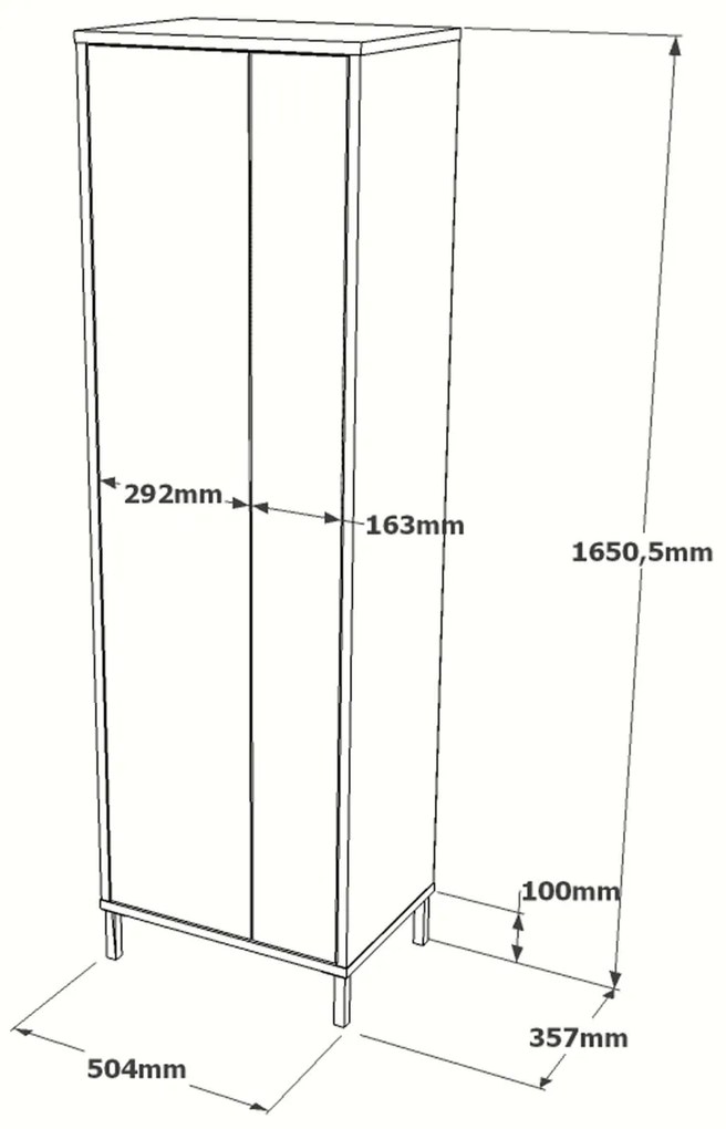 LANAP vysoká policová skříň, bílá