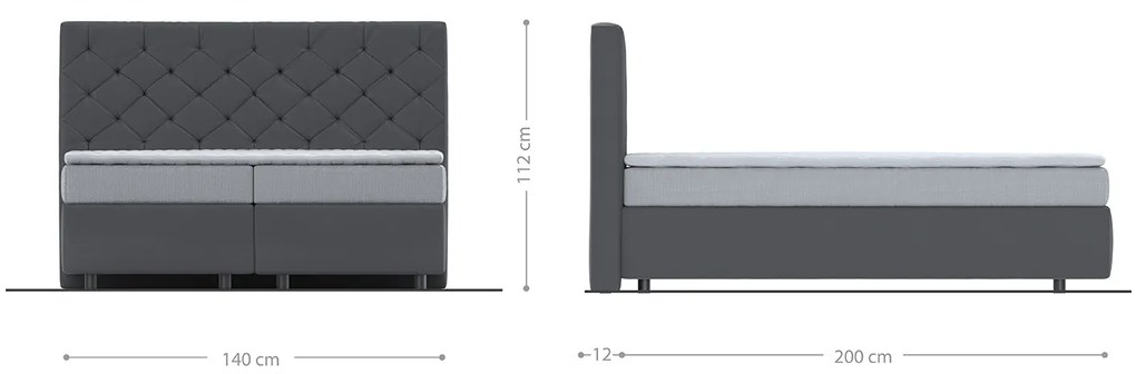DELIFE Boxspring postel Dream-Great 140x200 cm koženka bílá s matrací a topperem