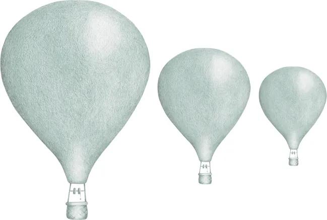 Stickstay Samolepka na zeď Létající balóny mintová 3 ks, 14-25 cm | Biano
