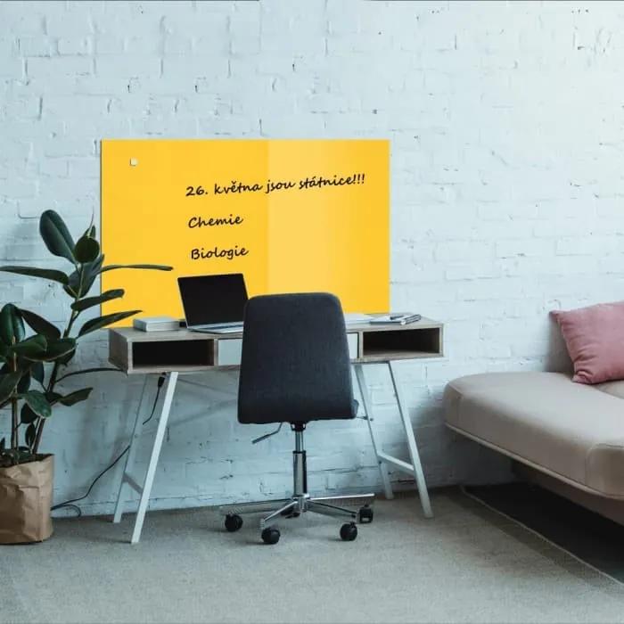 Žlutá exotická skleněná pracovní a kancelářská tabule Smatab® - 100 × 200 cm