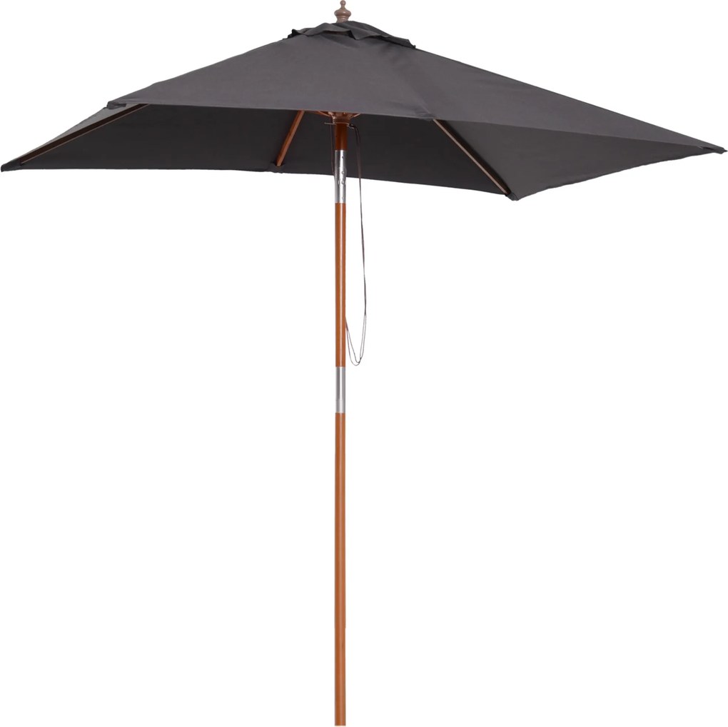 Slunečník Outsunny 200 x 150 x 235 cm S naklápěcí funkcí, 3 úrovně nastavení, obdélníkový slunečník odolný proti vodě a UV záření pro pláž, balkon, te