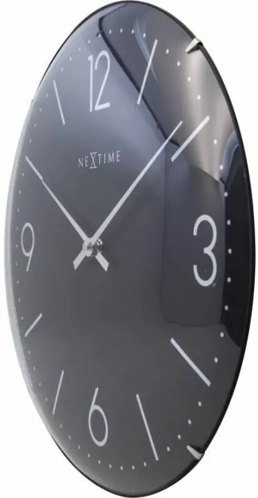 Designové nástěnné hodiny 3157zw Nextime Basic Dome 35cm