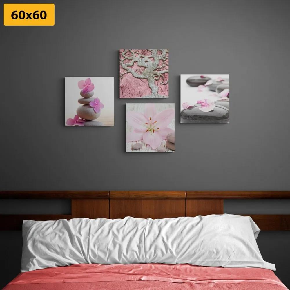 Set obrazů Feng Shui v jemném provedení - 4x 40x40 cm