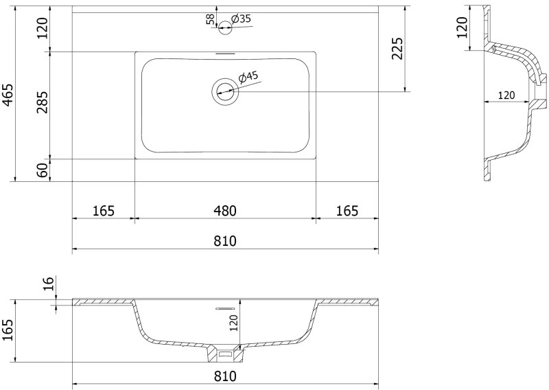 Mexen Rivel, koupelnová skříňka 80 cm s umyvadlem Otis, 1 zásuvka, drážkovaná, šedá matná/bílá, 91A20-08023-1-BF62-W18M01