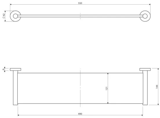OMNIRES MP60930CR - Nástěnná police MODERN PROJECT lesklý chrom