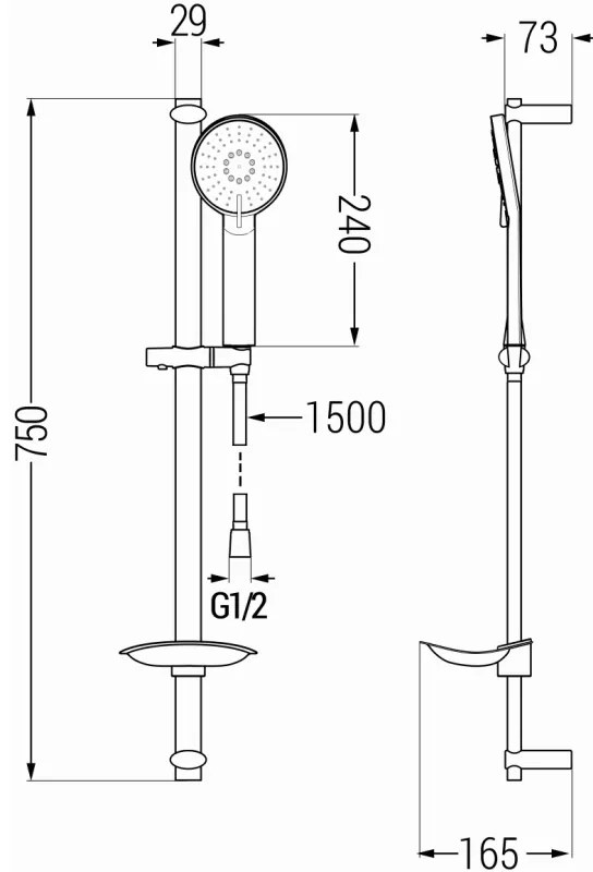 Mexen DB40, Posuvná sprchová sada, černá - 7785404584-70