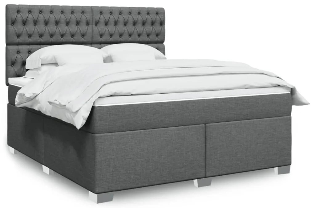 Box spring postel s matrací tmavě šedá 180x200 cm textil 3292875