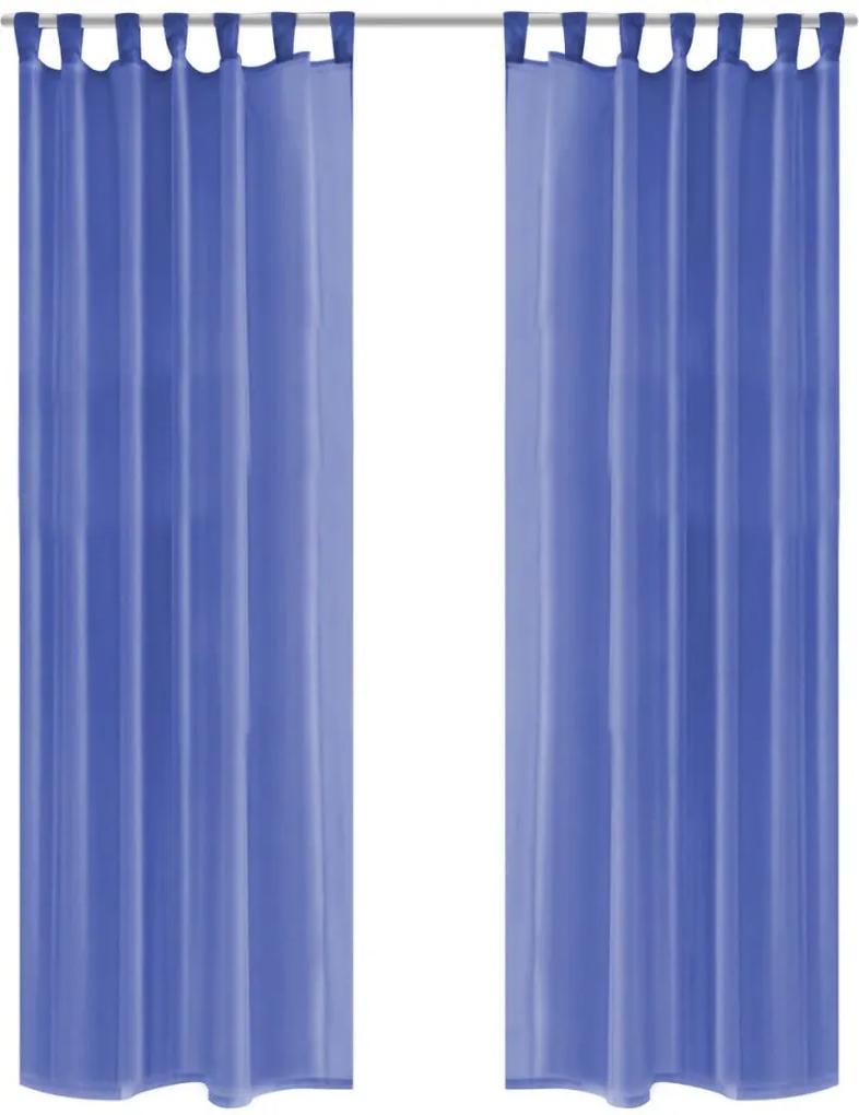 Voálové závěsy - modré - 2 ks | 140x175 cm