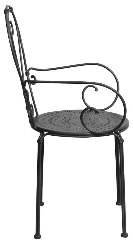 Butlers CENTURY Zahradní židle s područkami - černá