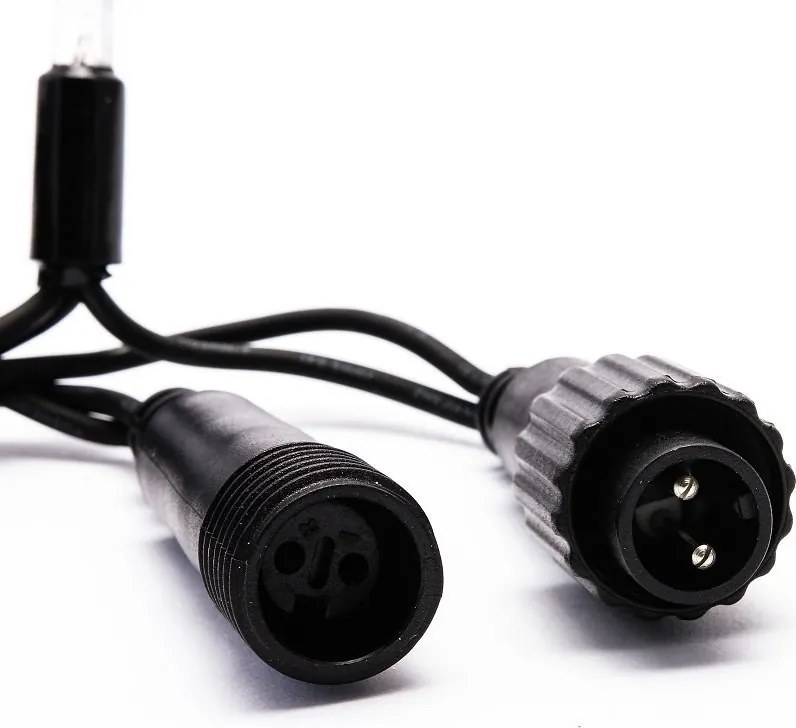 Easy Fix LED světelný řetěz, 5 m, venkovní, červený, 50 diod, černá kabel, IP67