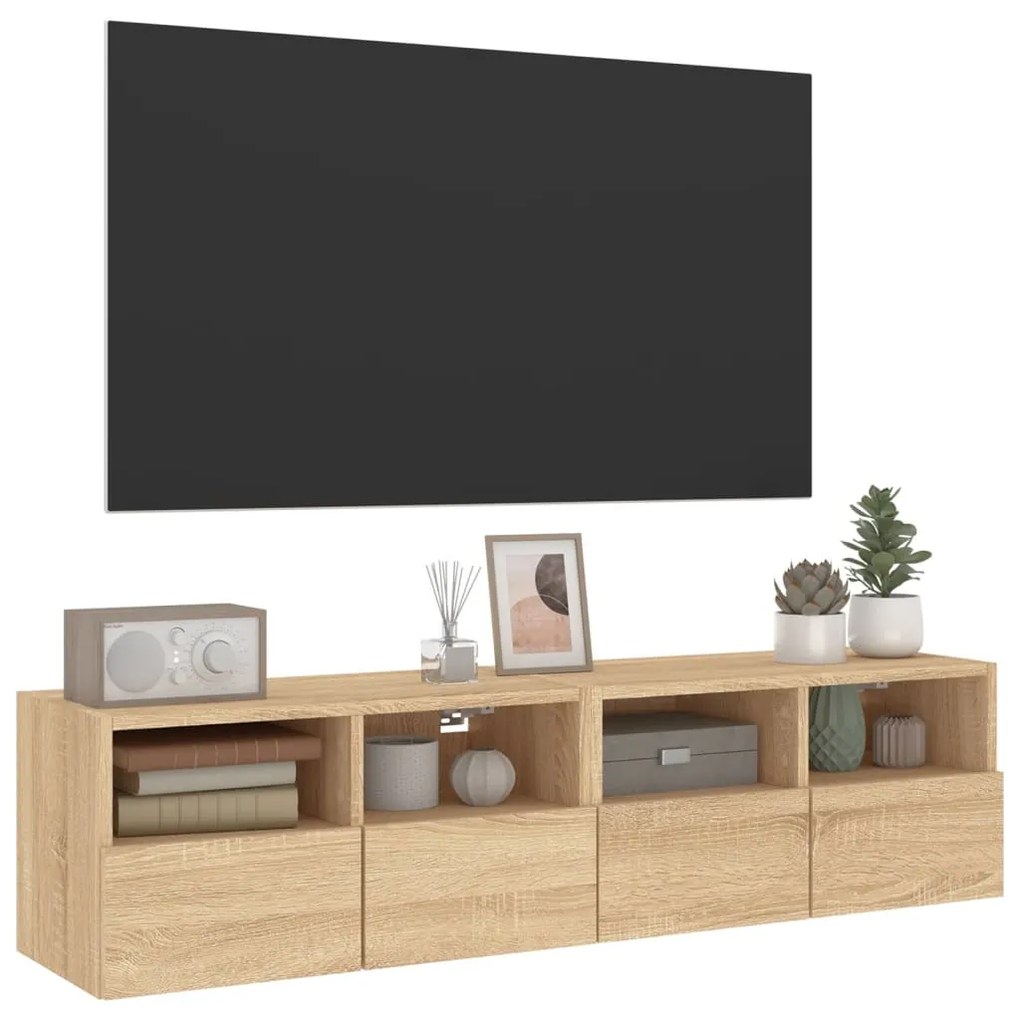 Nástěnné TV skříňky 2 ks dub sonoma 60 x 30 x 30 cm kompozit