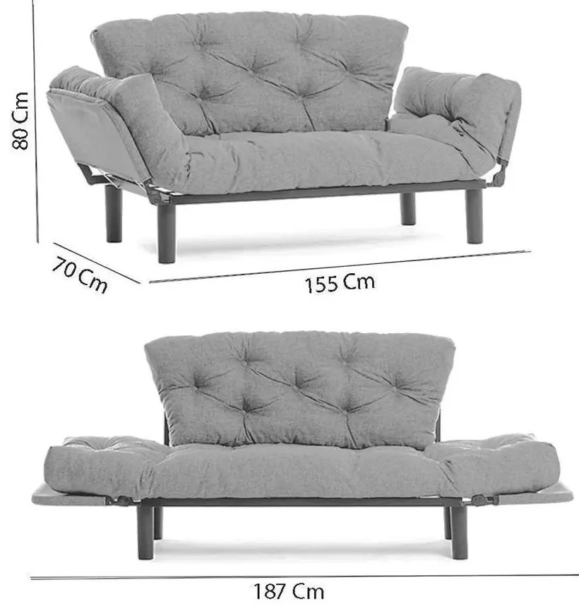 Dvoumístná rozkládací pohovka Nitta 155 cm vícebarevná