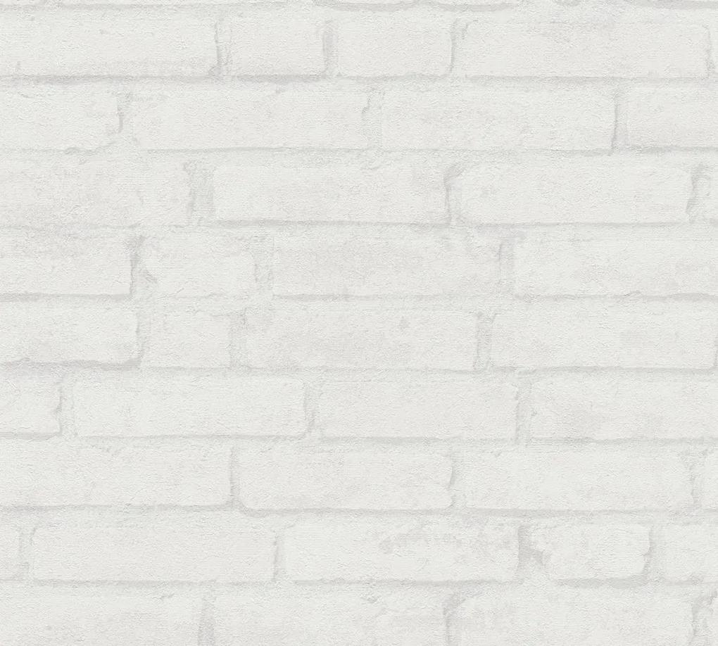 Vliesová tapeta krémovo-šedé cihly 377474 / Tapety na zeď 37747-4 Industrial (0,53 x 10,05 m) A.S.Création