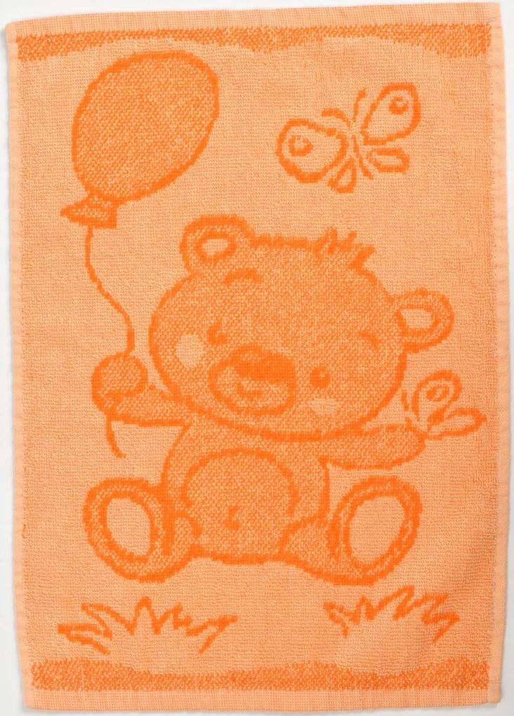 Dětský ručník BEBÉ medvídek oranžový 30x50 cm
