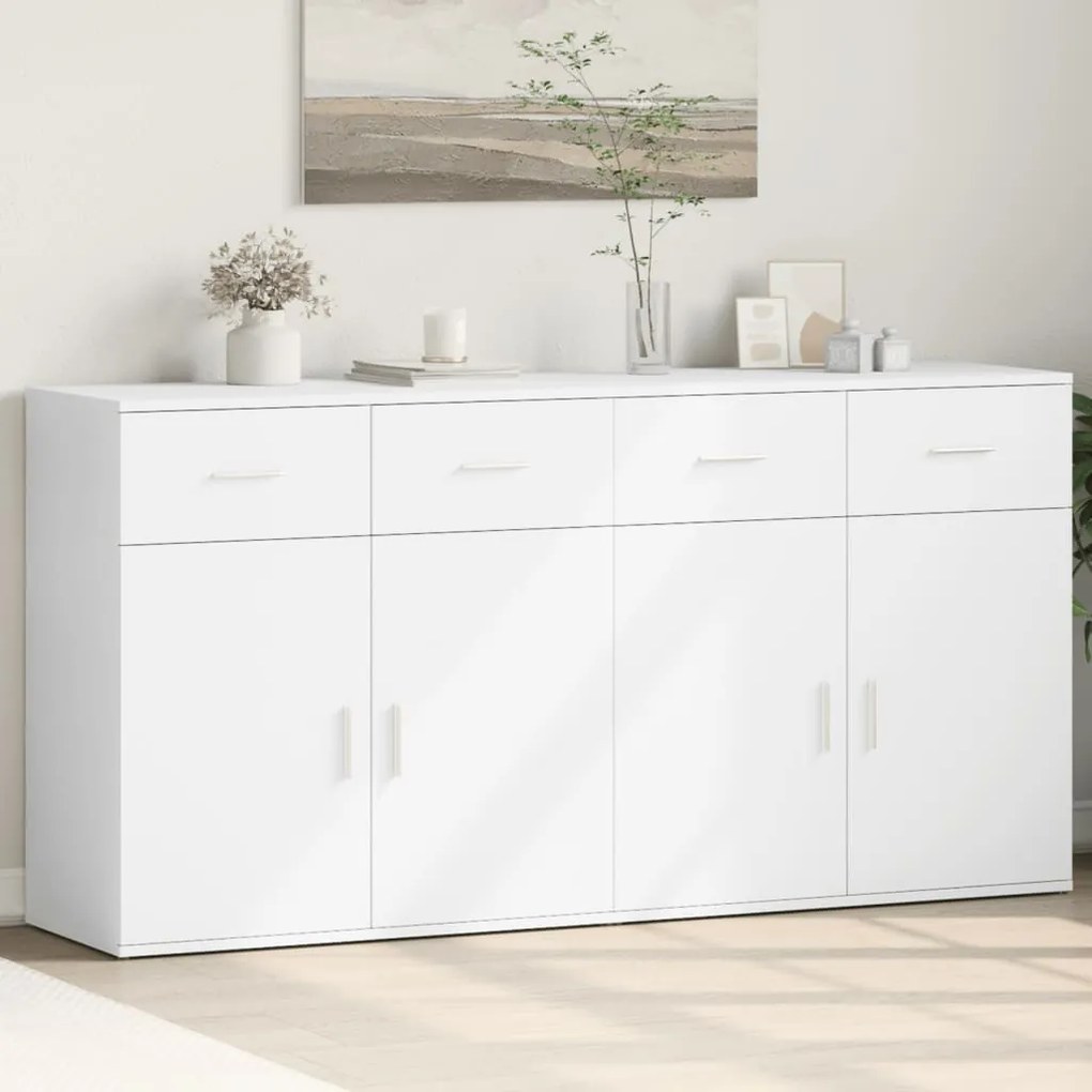 Příborníky 2 ks bílé 79 x 38 x 80 cm kompozitní dřevo 3276616