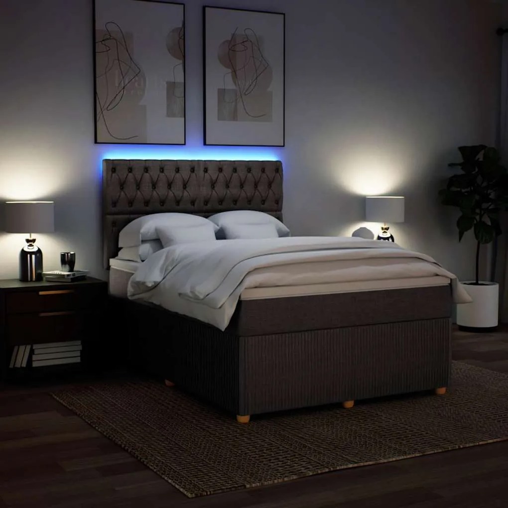 Box spring postel s matrací taupe 140x190 cm textil 3294362