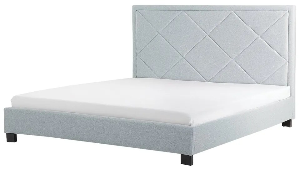 Světle modrá čalouněná postel 180x200 cm - MARSEILLE