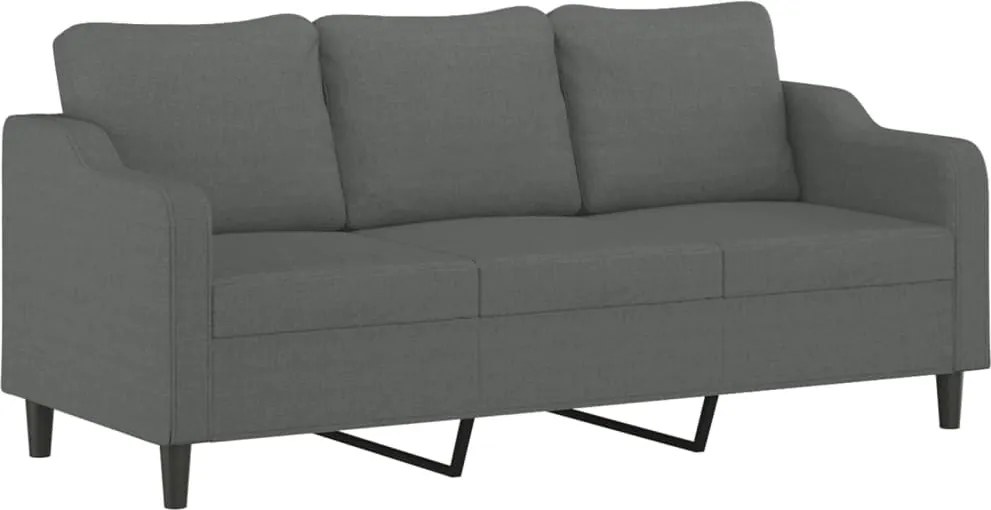 3místná pohovka s podnožkou tmavě šedá 180 cm textil 3201136