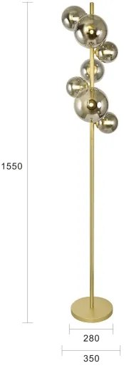 Brilagi - LED Stojací lampa MILLA 7xG9/3W/230V zlatá/kouřová