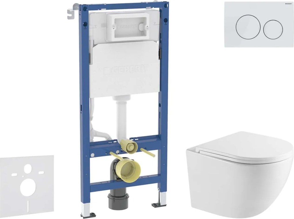 Geberit Duofix - Set předstěnové instalace, klozetu Oudee a sedátka softclose, tlačítko Delta20, alpská bílá SANI11CA31104