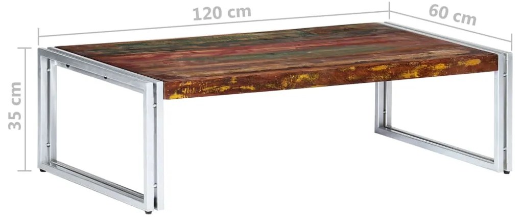 Konferenční stolek 120 x 60 x 35 cm masivní recyklované dřevo - Default Title