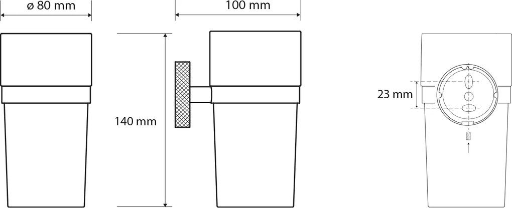 Sapho Sapho, LARISSA sklenice, mléčné sklo, černá/zlato mat, WS004BG