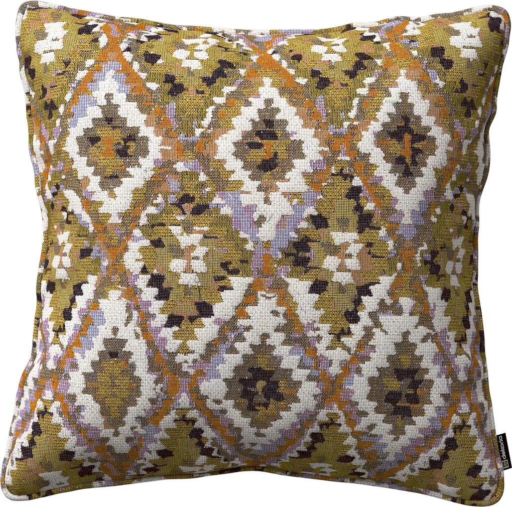 Gabi - potah na polštář šňůrka po obvodu barva vícebarevná látka pletený vzor, vzorované