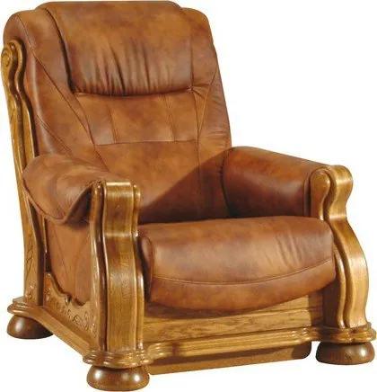 Casarredo - Komfort nábytek Rustikální křeslo CTIBOR II kůže | potah: kůže K-18,barva: moření 5